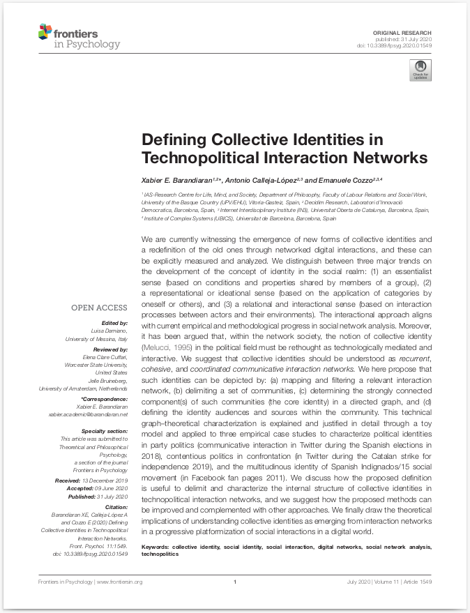 Defining Collective Identities in Technopolitical Interaction Networks ...